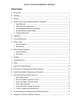 Fillable Online SOCIAL AND DEVELOPMENTAL HISTORY Fax Email Print ...