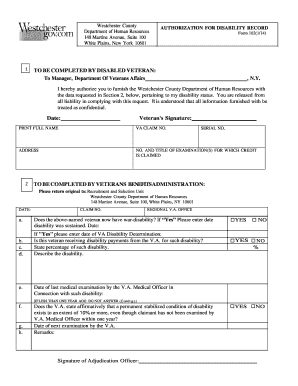 Fillable Online Veterans Disability Form worddocx Fax Email Print ...