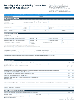 Fillable Online Security Industry Fidelity Guarantee Fax Email Print - pdfFiller