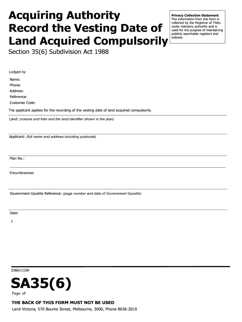 Fillable Online Record the Vesting Date of Fax Email Print - pdfFiller