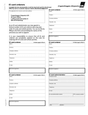 Fillable Online Visio-bFormb 14 - bID cardb orderersvsd Fax Email Print - pdfFiller