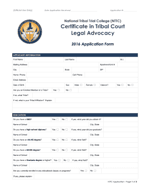 Fillable Online swclap National Tribal Trial College NTTC Certificate ...