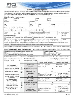 Fillable Online bpa PTCS Duct Sealing Form Fax Email Print - pdfFiller