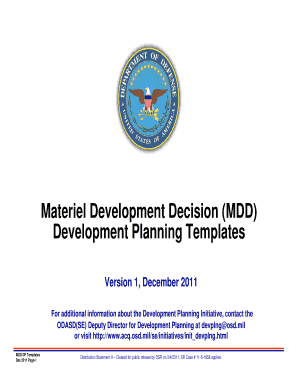 Fillable Online Materiel Development Decision (MDD) Fax Email Print ...