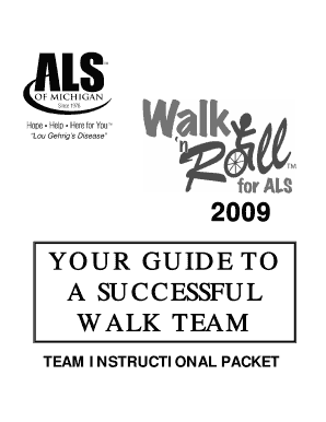 Fillable Online alsofmichigan YOUR GUIDE TO A SUCCESSFUL WALK TEAM ...