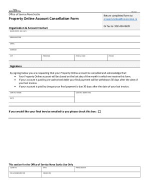 Fillable Online 2018 Account Cancellation Form.docx Fax Email Print ...