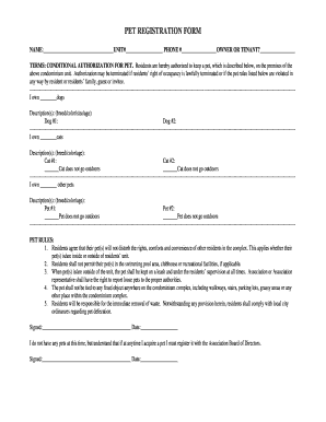 Fillable Online General Pet Registration FORMdoc Fax Email Print ...