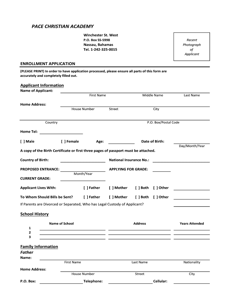 Fillable Online PCA-ENROLLMENT-FORM-Downloadpdf Fax Email Print - pdfFiller