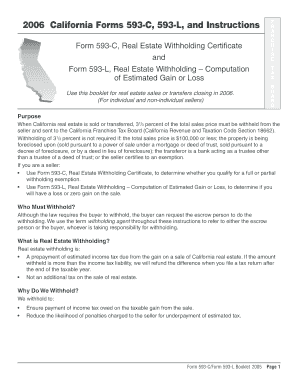 Fillable Online 2006 California Forms 593-c 593-l and Instructions Fax ...