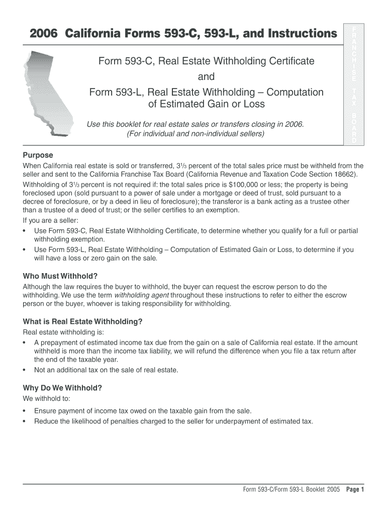 Fillable Online 2006 California Forms 593-c 593-l and Instructions Fax ...