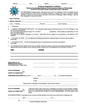 Fillable Online Business Registration Certificate Persons Conducting ...