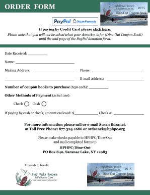 Fillable Online highpeakshospice ORDER FORM - High Peaks Hospice ...