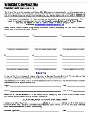 Fillable Online Form VWC1 WORKERS ' COMPENSATION NOTICE The employees ...