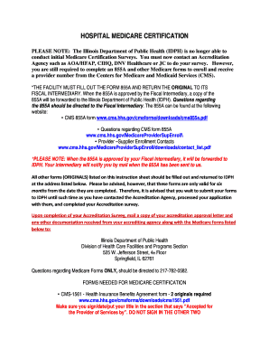 Fillable Online HOSPITAL MEDICARE CERTIFICATION Fax Email Print - pdfFiller