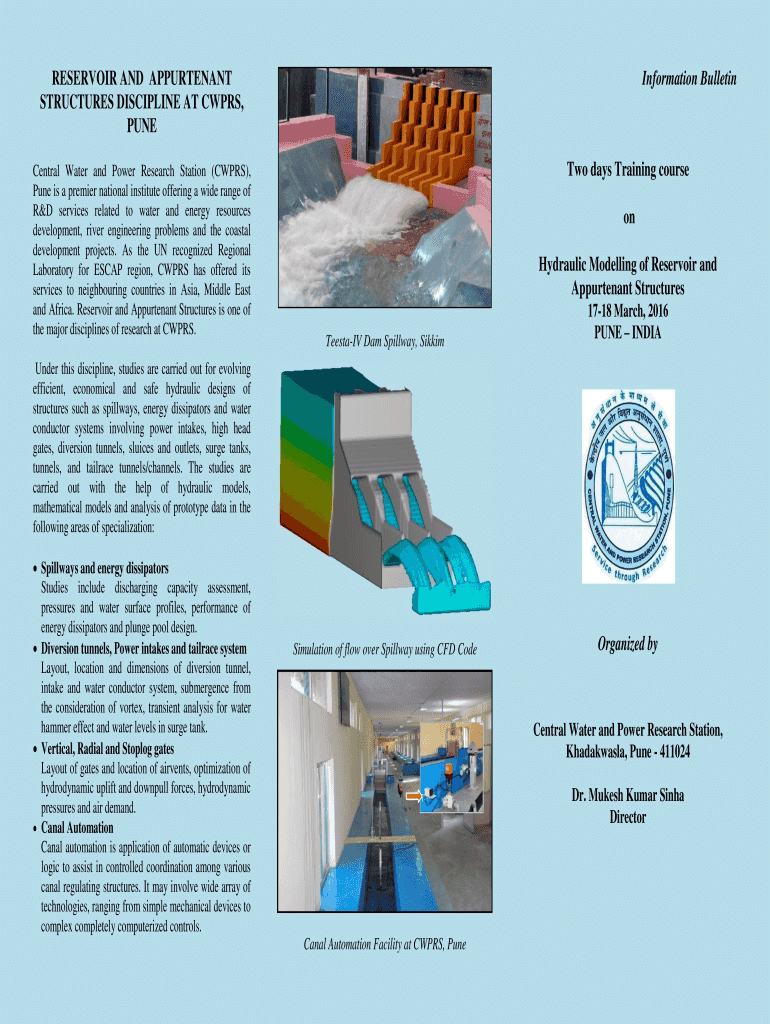 Fillable Online cwprs gov RESERVOIR AND APPURTENANT Information ...