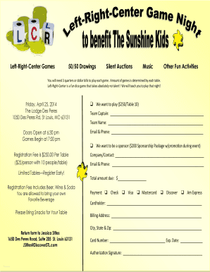 Fillable Online Left-Right-Center Games 5050 Drawings Silent Auctions ...