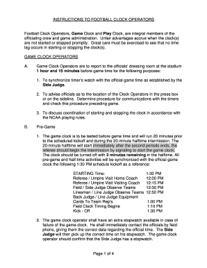 Fillable Online eaifo2 INSTRUCTIONS TO ELECTRIC CLOCK OPERATORS ...