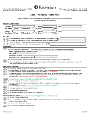 Fillable Online 2014 Tax Questionnaire in Worddoc Fax Email Print ...