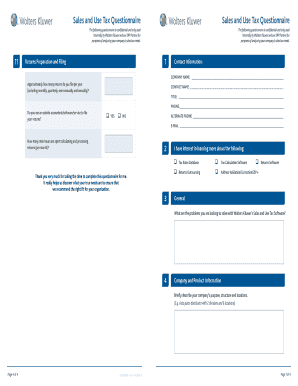 Fillable Online Sales and Use Tax Questionnaire Fax Email Print - pdfFiller