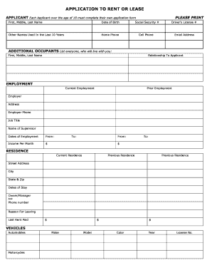 Fillable Online Current Residence Previous Residence - Printable ...