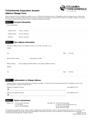 Fillable Online Tri-Continental Corporation Account Address Change Form ...