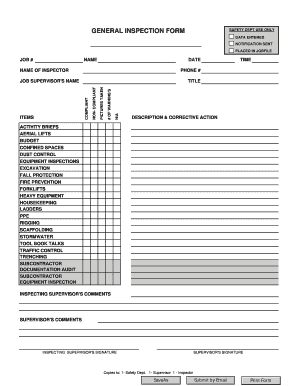 Fillable Online General binspection formb - Hunter Contracting Fax ...