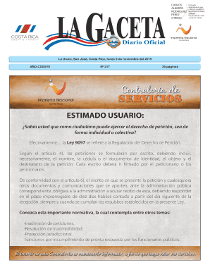 Fillable Online aselex La Uruca San Jos Costa Rica lunes 9 de noviembre ...