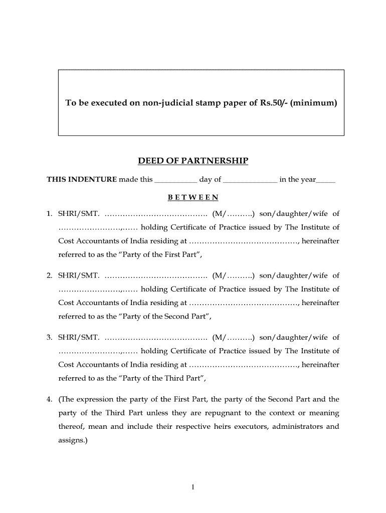 Fillable Online cmaicmai Partnership deed.docx - cmaicmai Fax Email ...