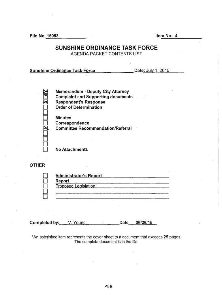 Fillable Online sfbos SUNSHINE ORDINANCE TASK FORCE - sfbos Fax Email ...
