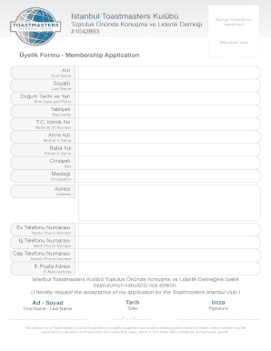 Fillable Online istanbultoastmasters Toastmasters Istanbul Membership ...