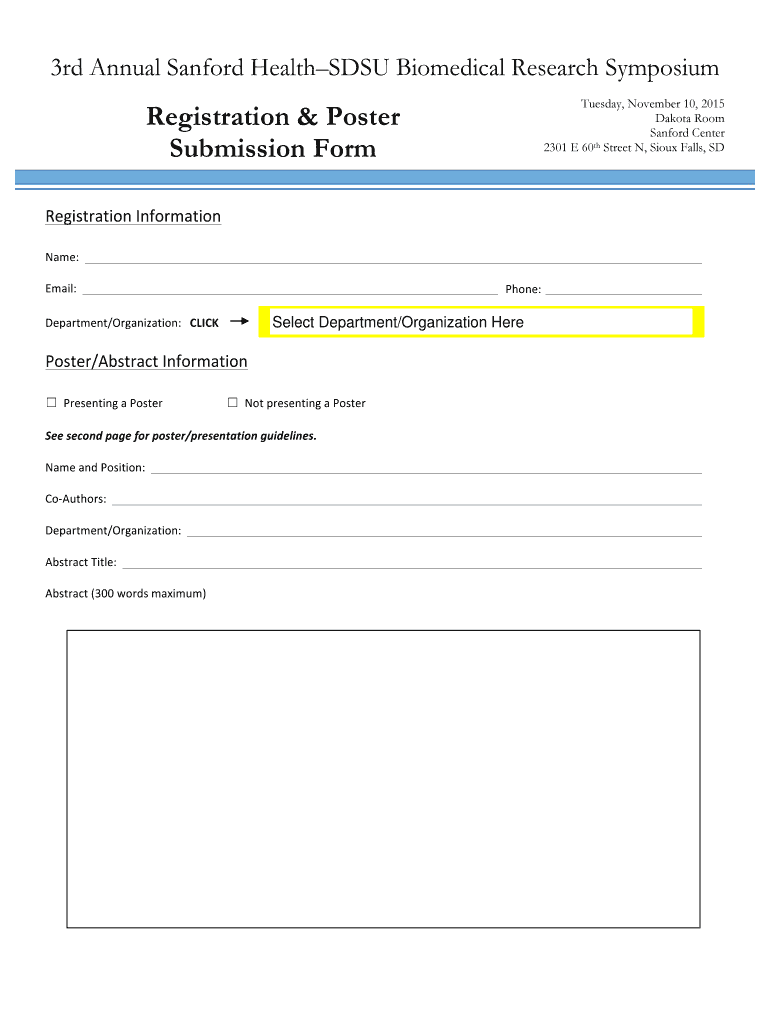 Fillable Online www4-auth sdstate Sanford-SDSU-Symposium-Registration-Form-1docx Fax Email Print ...