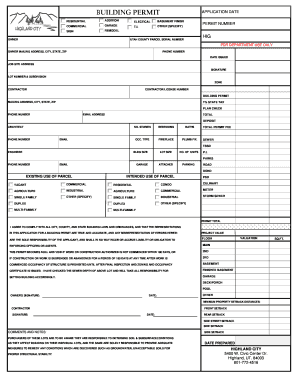 Fillable Online BUILDING PERMIT APPLICATION DATE PERMIT Fax Email Print ...
