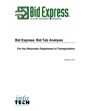 Fillable Online Bid Express Bid Tab Analysis Fax Email Print - pdfFiller