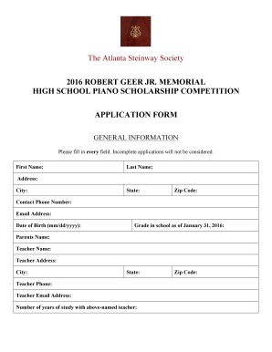 Fillable Online 2016 Geer application form 20150927docx Fax Email Print ...