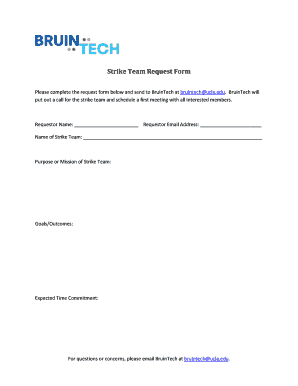 Fillable Online bruintech ucla Strike Team Request Form - University of ...