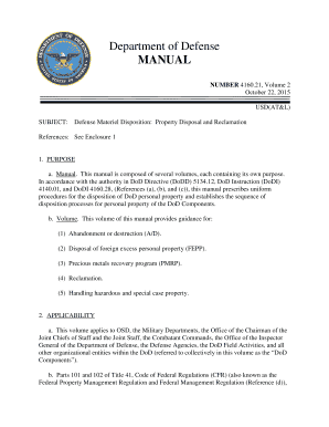 Fillable Online dtic DoD Manual 4160.21, Volume 2, October 22, 2015 ...