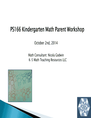 Fillable Online PS166 Kindergarten Math Parent Workshop Fax Email Print ...