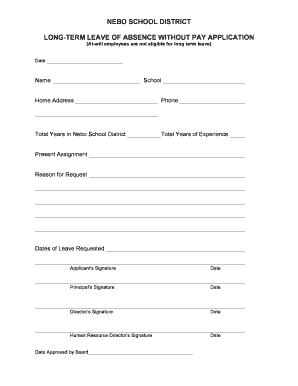 Fillable Online nebo Leave Without Pay Form-Long Termdoc Fax Email Print - pdfFiller