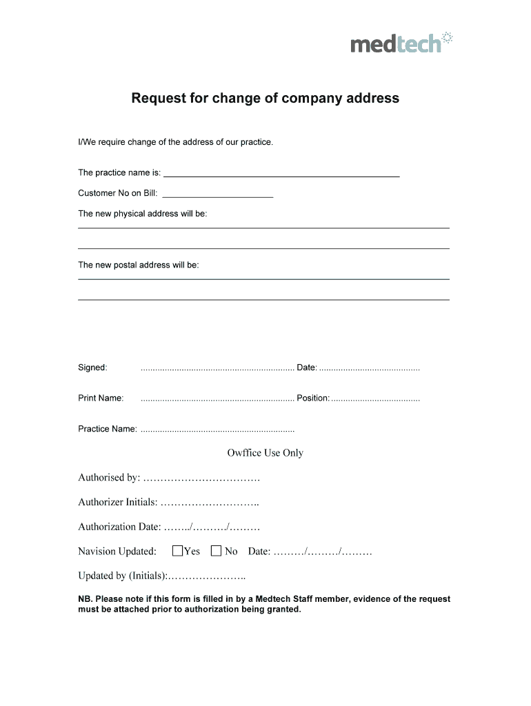 Fillable Online NZ Change of Company Address Request Form Fax Email ...