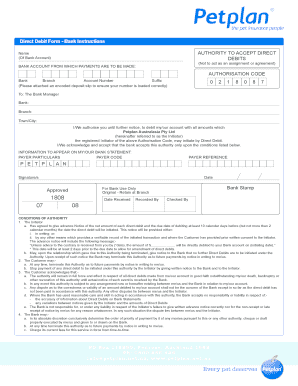 Fillable Online petplan net Copy of Petplan Nz Dd Form - 1 sided ...