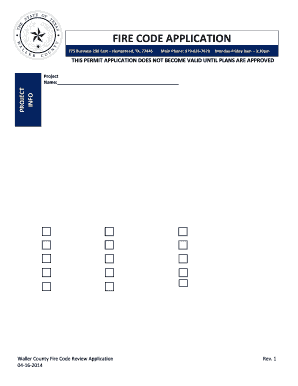 Fillable Online FIRE CODE APPLICATION - toolscirastatetxus Fax Email ...