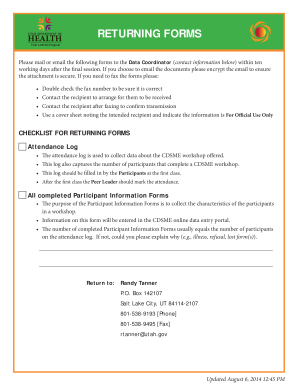 Fillable Online health utah RETURNING FORMS - Utah Department of Health ...