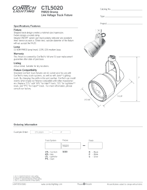 Fillable Online CTL5020 - ConTech Lighting Fax Email Print - pdfFiller