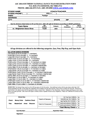 Fillable Online ASC 2008-2009 REGIONAL TEAM REGISTRATION FORM Fax Email ...