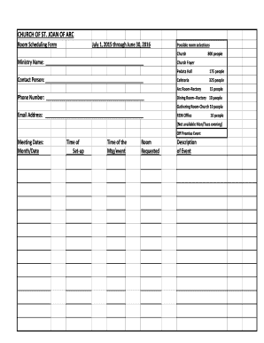 Fillable Online stjoans Room Scheduling Form Fax Email Print - pdfFiller