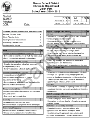 Fillable Online 4th Grade Report Card Fax Email Print - pdfFiller