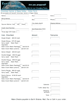 Fillable Online Napa Valley Order Form Fax Email Print - pdfFiller