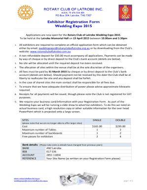Fillable Online rotarycluboflatrobe org Exhibitor Registration Form ...