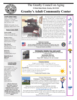 Fillable Online Granbys Adult Community Center - granby-magov Fax Email ...