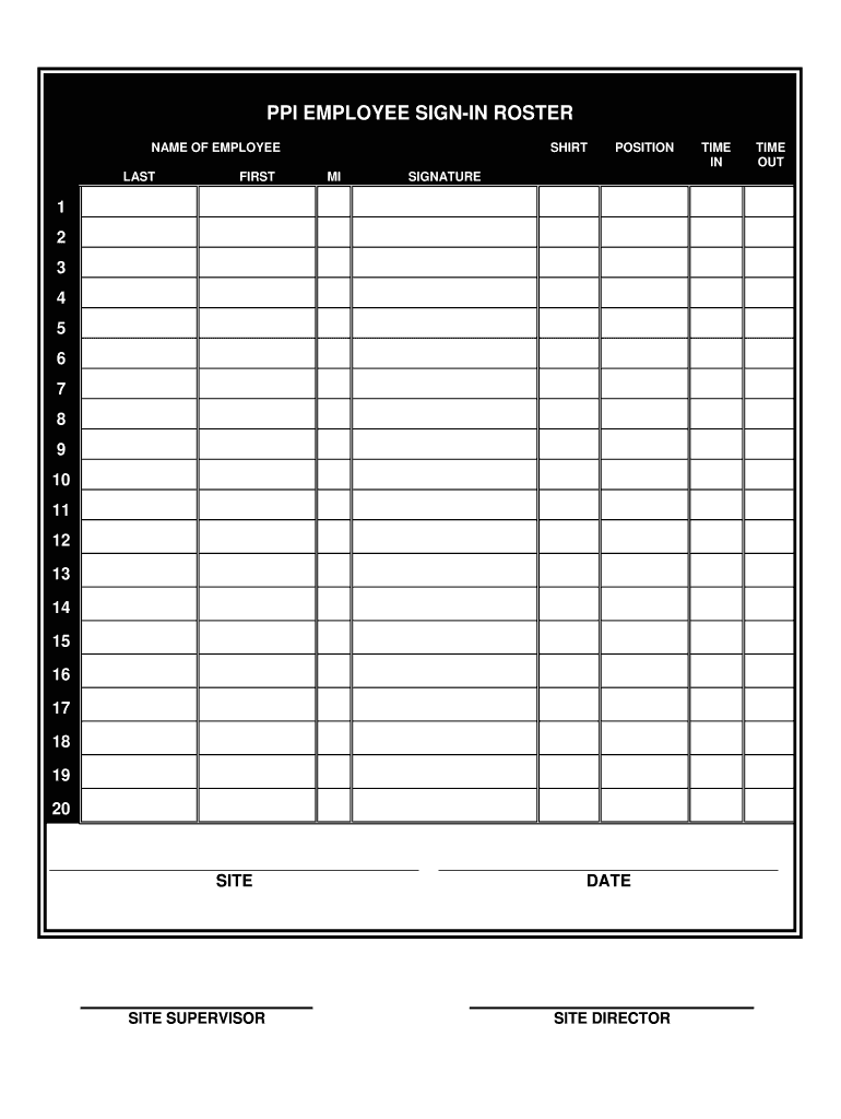 Fillable Online ppi-inc High School Event Sign-In Rosterdoc Fax Email ...